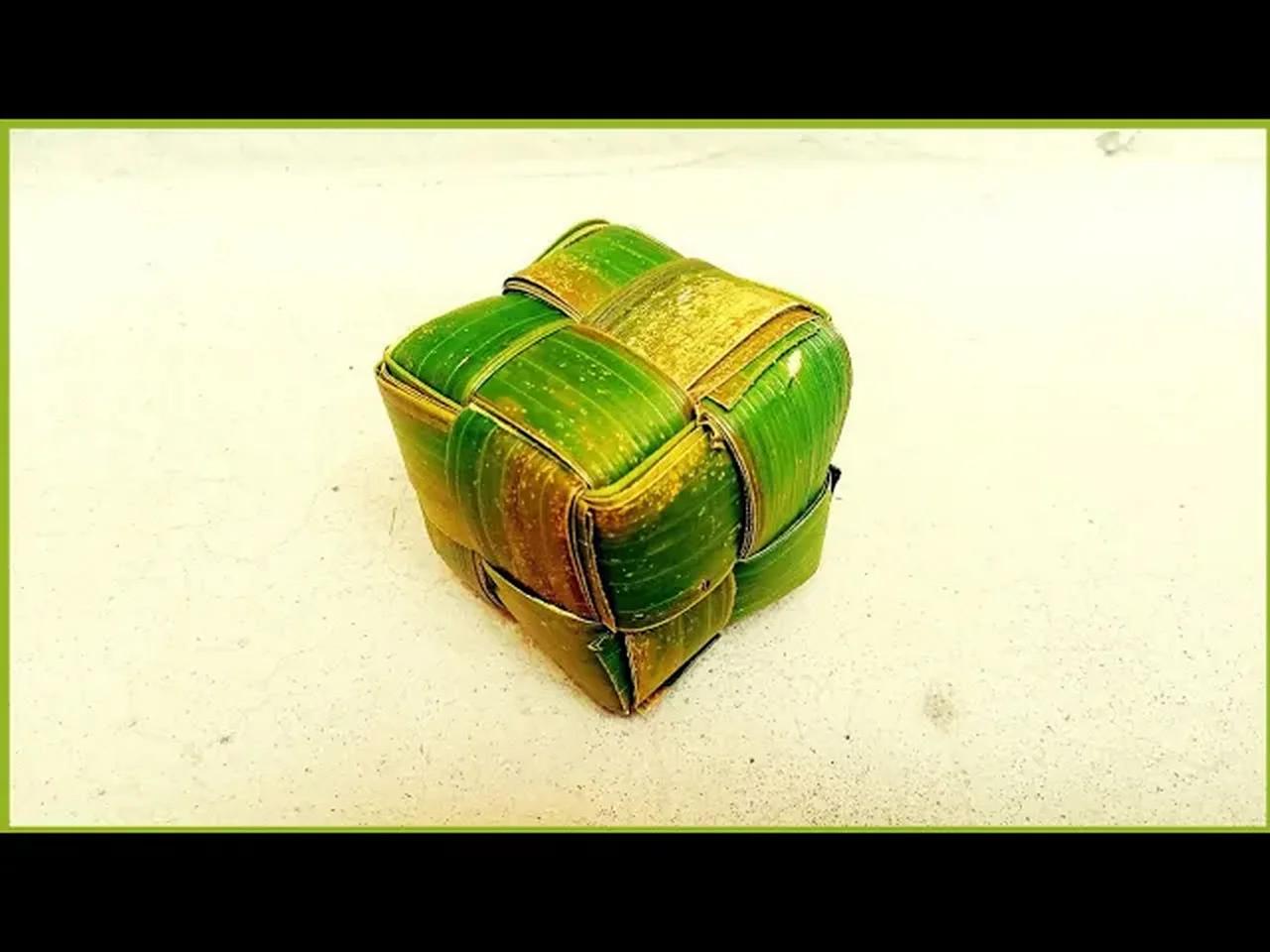 Coconut Leaf Cube - How to Make Coconut Leaf Cube - Making Cube From ...