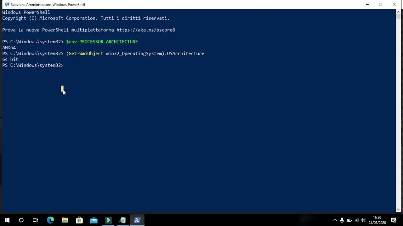 Powershell Windows 10 -Find Architecture Cpu (64/32 bit)