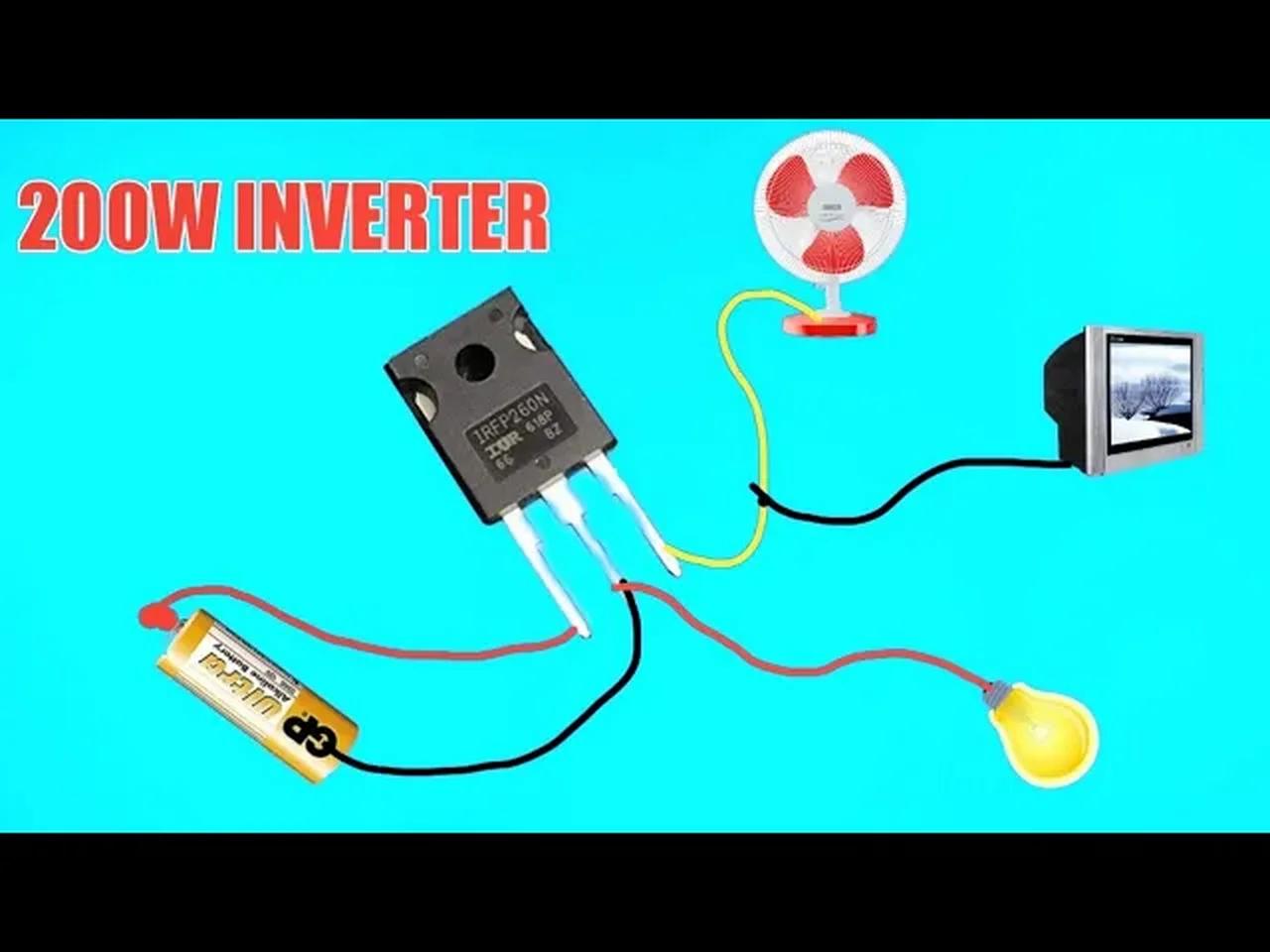 How To make 200w POWERFUL mini inverter without ic at home