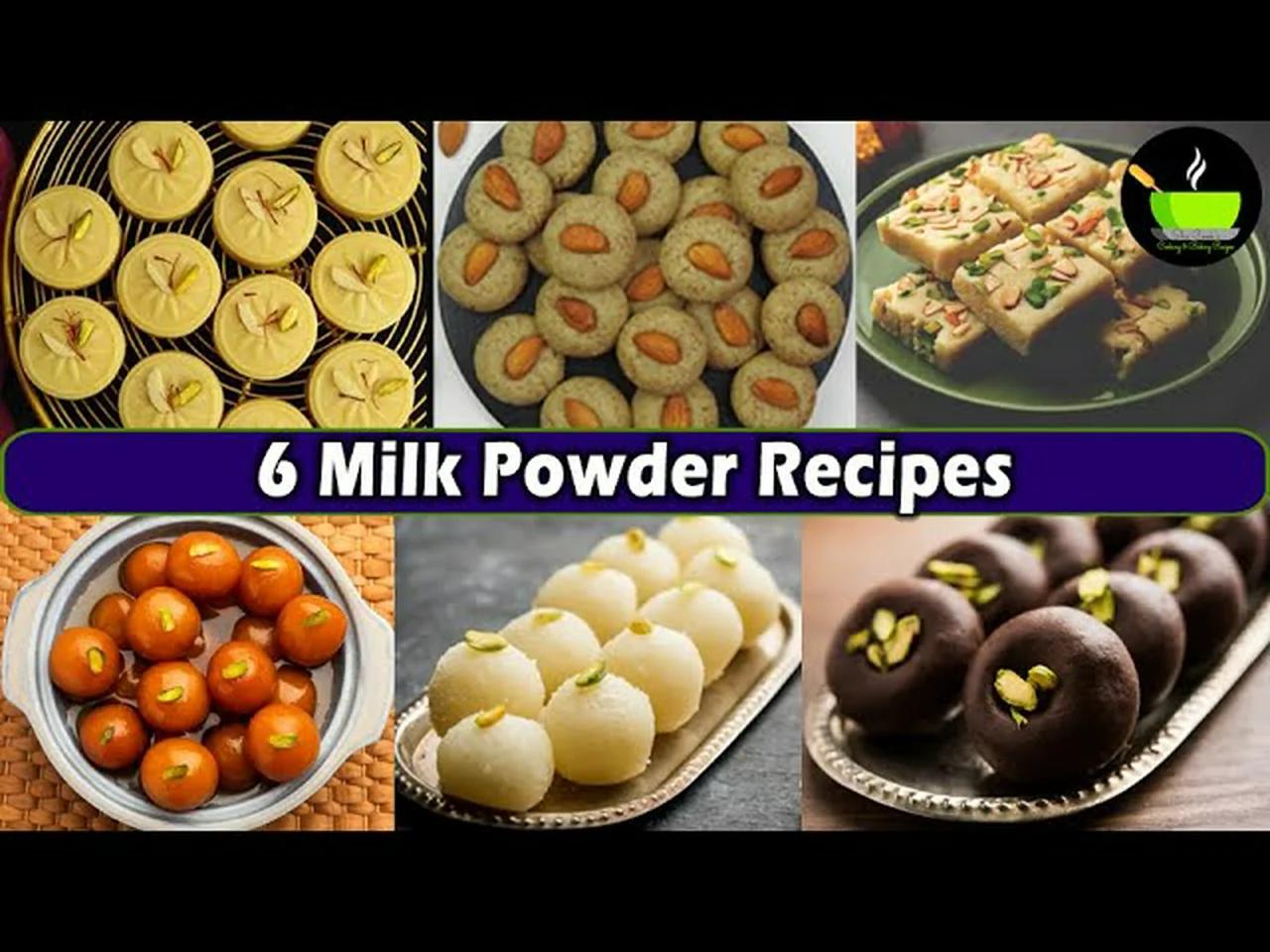 6 Milk Powder Sweets Recipe | Instant Milk Powder Sweets | Sweets ...