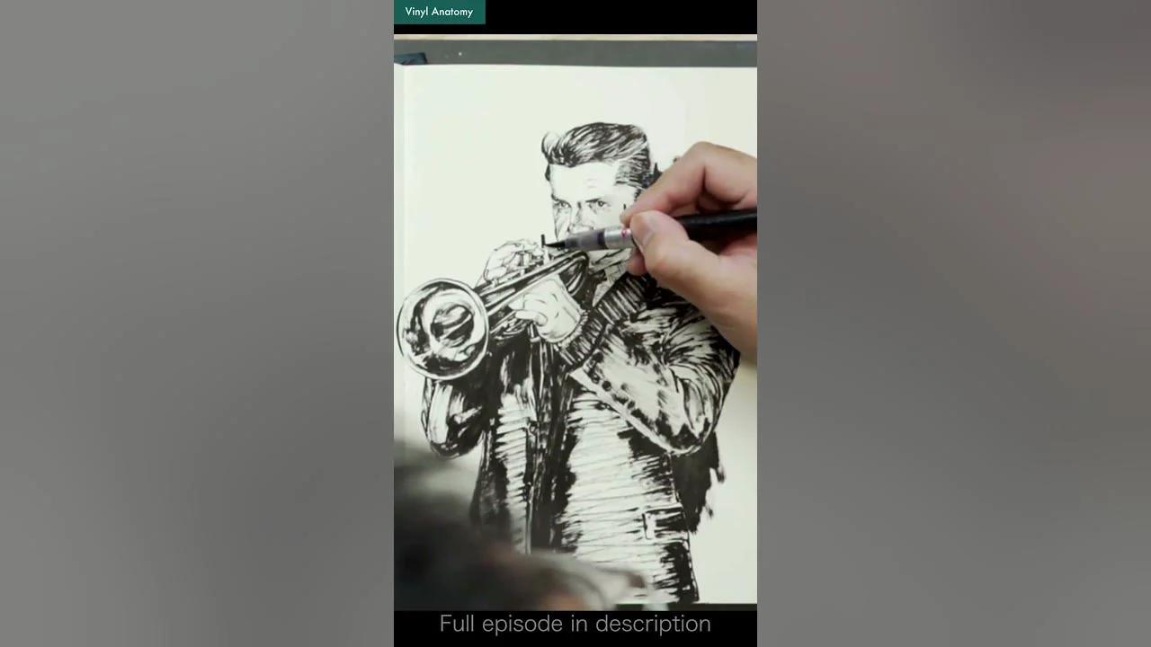 Painting Chet Baker Portrait in mono calligraphy #shorts #painting # ...