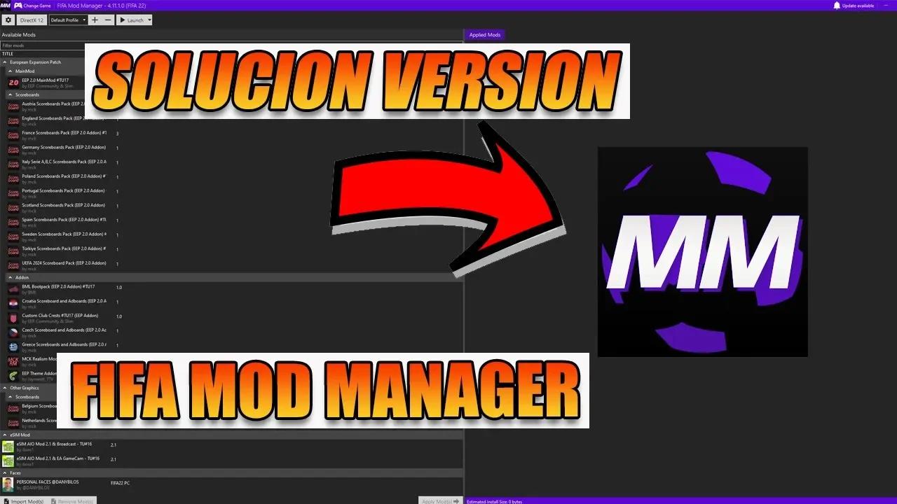 Como SOLUCIONAR LA VERSION DEL FIFA MOD MANAGER para usar MODS