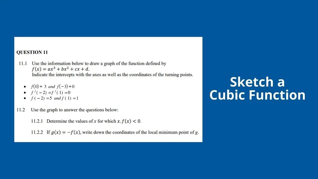 Cubic Function Grade 12 Mathematics Prelim 2021