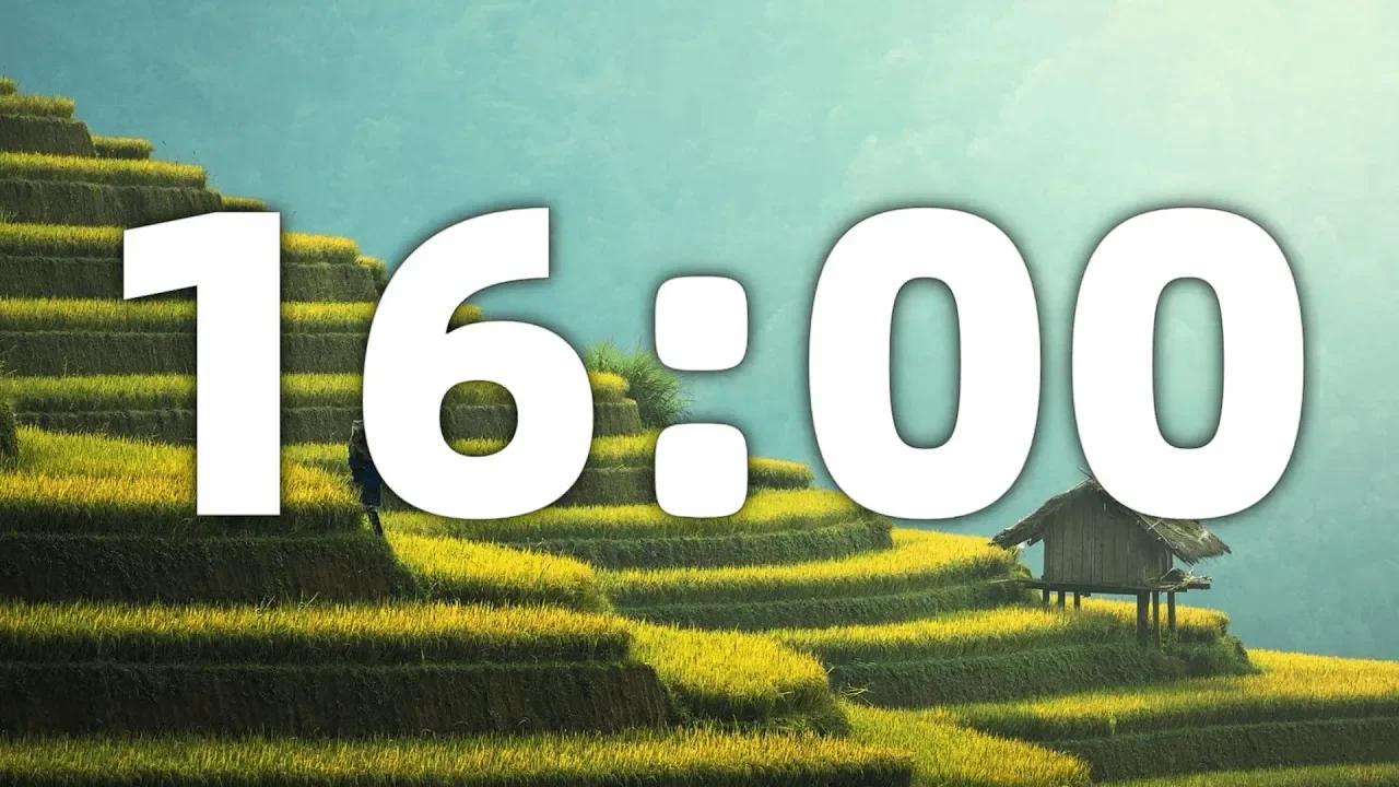 16 Minute Countdown Timer (With Ticking Sound &Alarm Clock Sound) |HD ...