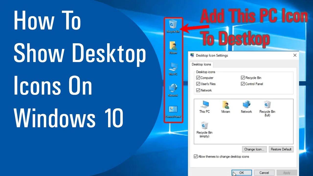 How To Show Desktop Icons On Windows 10 ||Hindi||