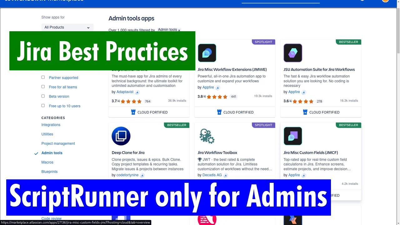 Jira Best Practices - Some apps are for admins only