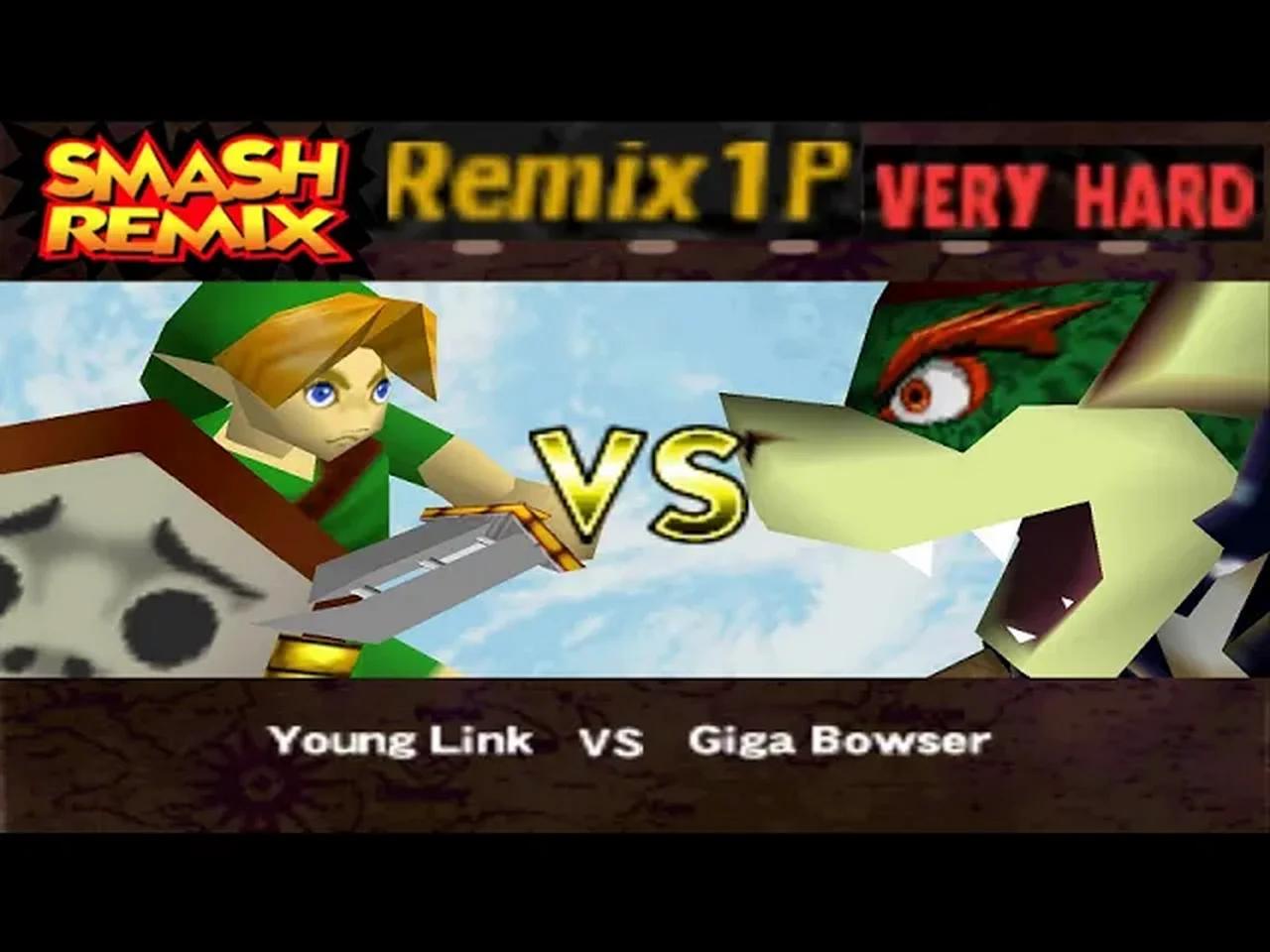 Smash Remix - Classic Mode Remix 1P Gameplay with NEW Young Link (VERY HARD)