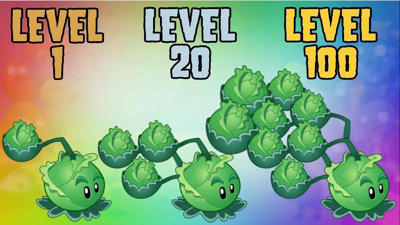 Plants vs Zombies 2 Cabbage pult Lvl 1 vs lvl 20 vs lvl 100 PvZ2 ...