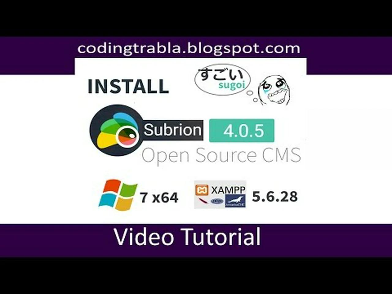 Install Subrion 4.0.5 on Windows 7 localhost XAMPP 5.6.28 - open source PHP CMS byAO