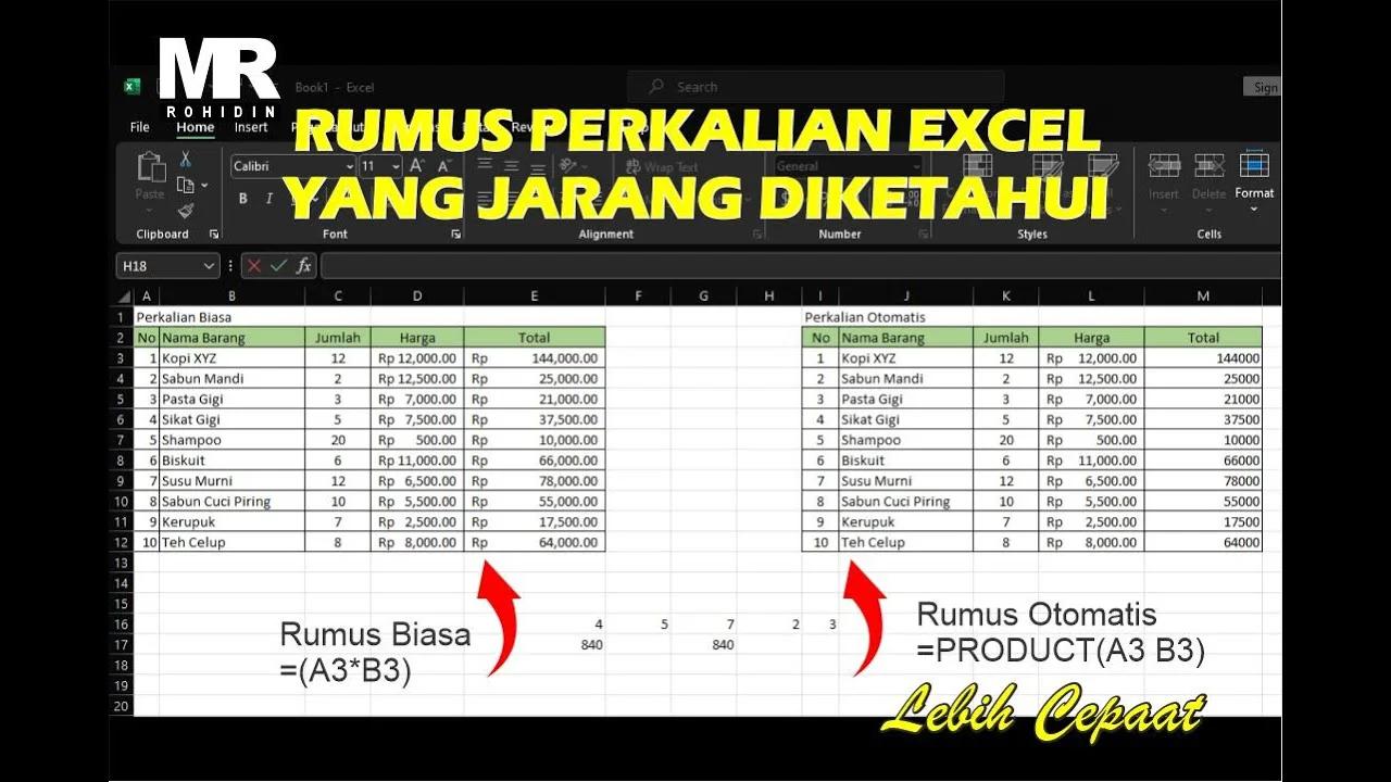 Rumus Perkalian di Excel Otomatis Anti Ribet dan Cepat