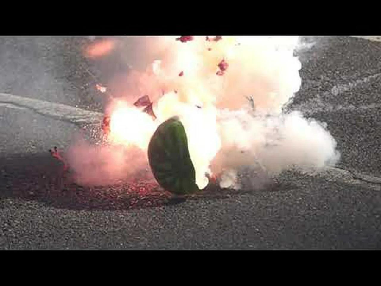 Watermelon vs Mortar Firework at 1000FPS - Sony RX10 Mark 4 Super Slow ...