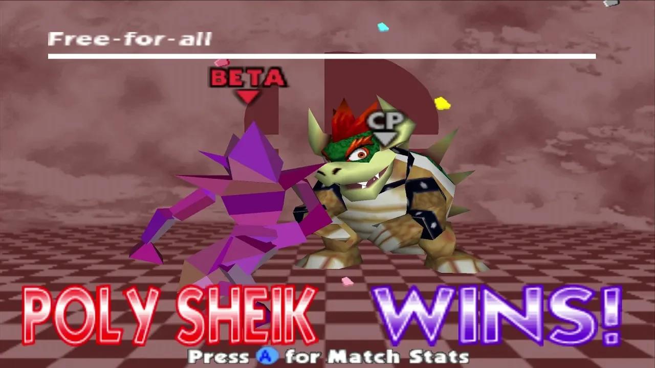 Smash Remix Gameplay - Polygon Sheik vs Giant Giga Bowser (CPU Level 10)