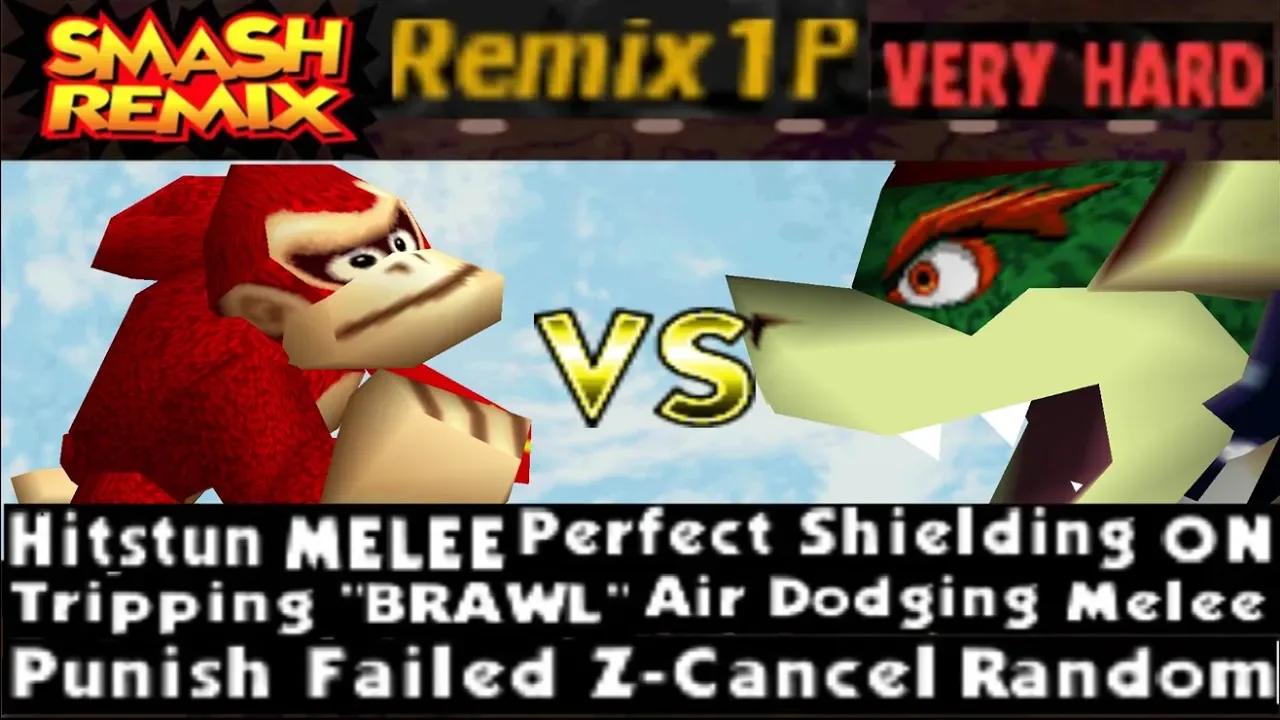 Smash Remix - Remix 1P Mode Gameplay Toggle ON with Giant Donkey Kong (VERY HARD)