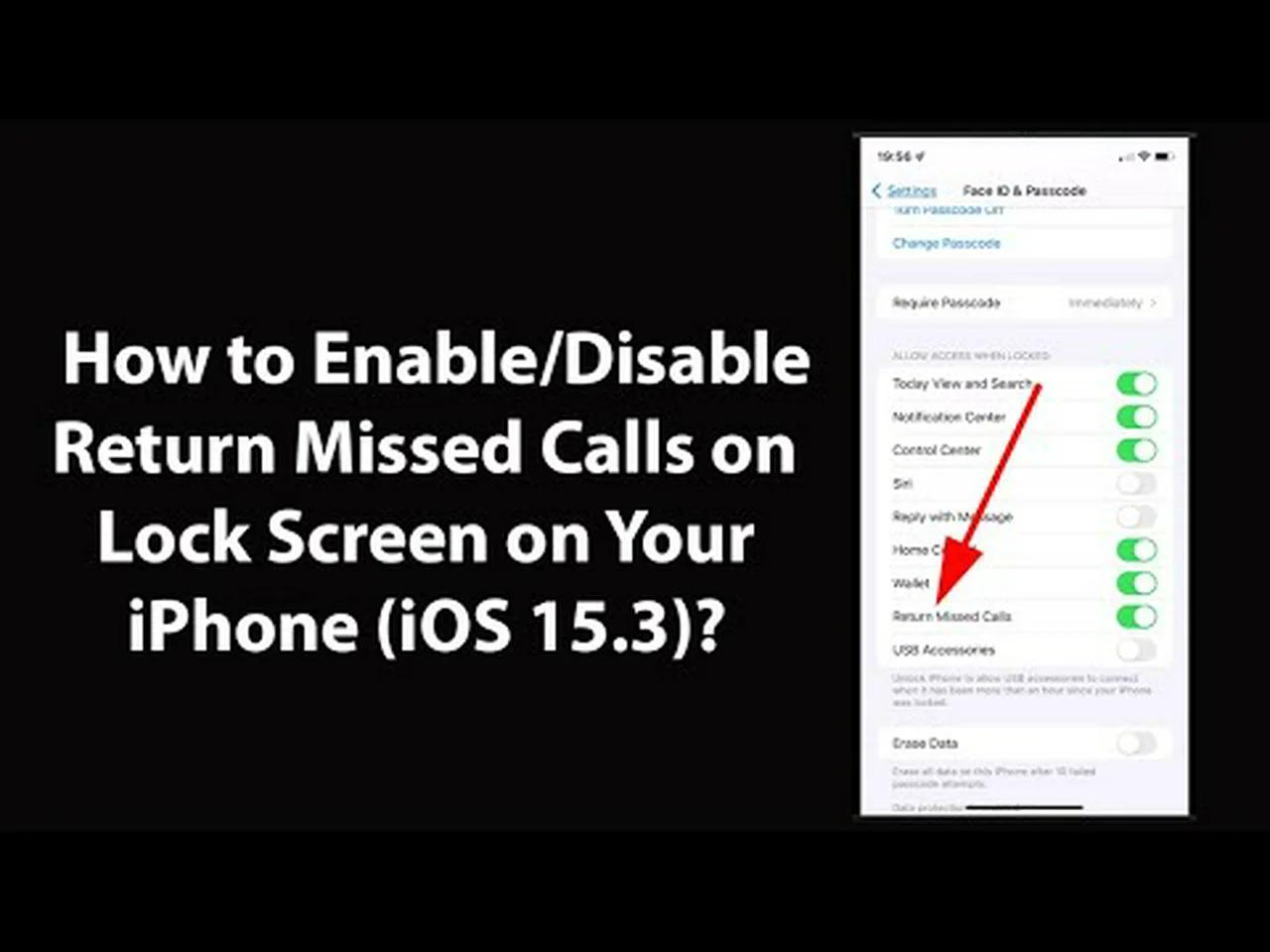 How to Enable/Disable Return Missed Calls on Lock Screen on Your iPhone (iOS 15.3)?