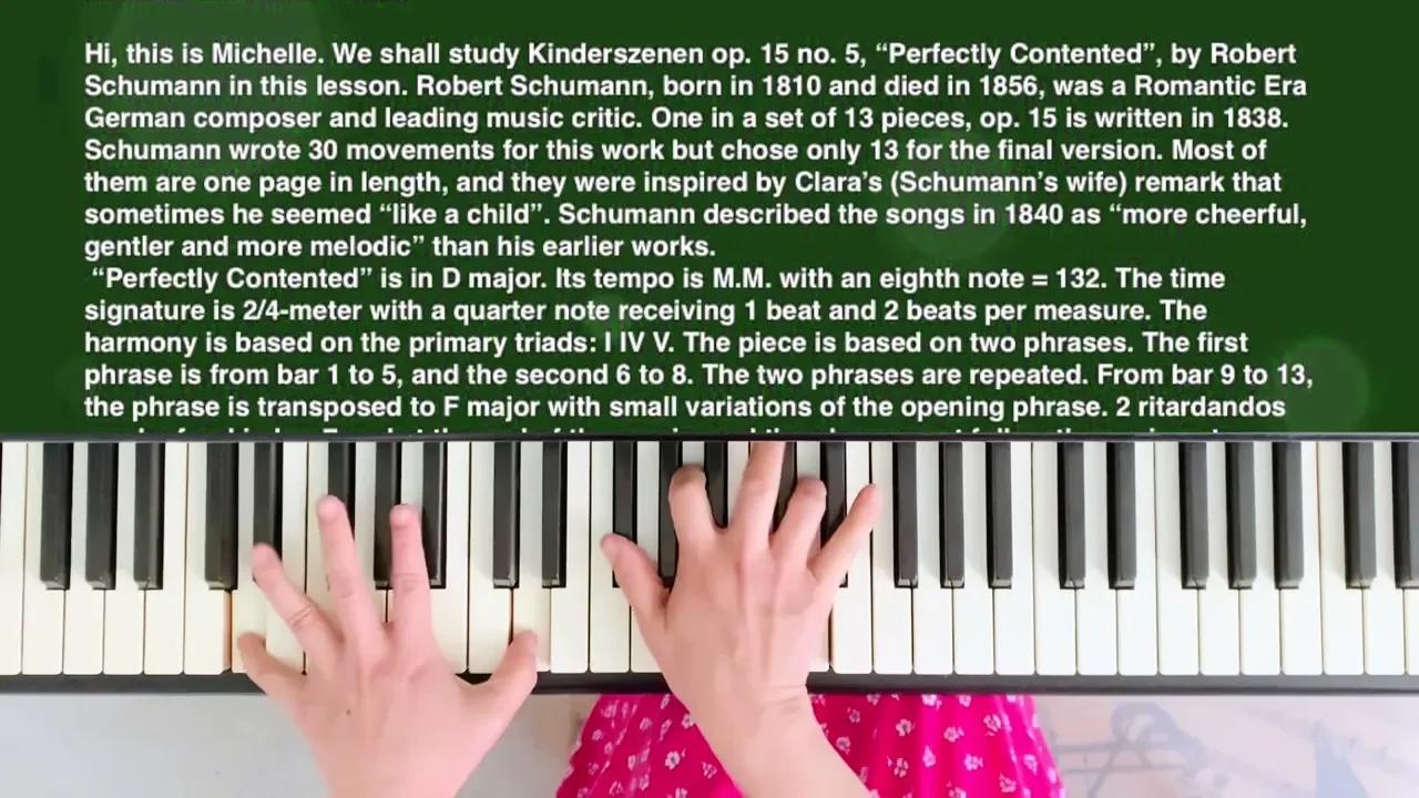 Free Piano Lesson (193) Kinderszenen op 15 no 5 Perfectly Contented by ...