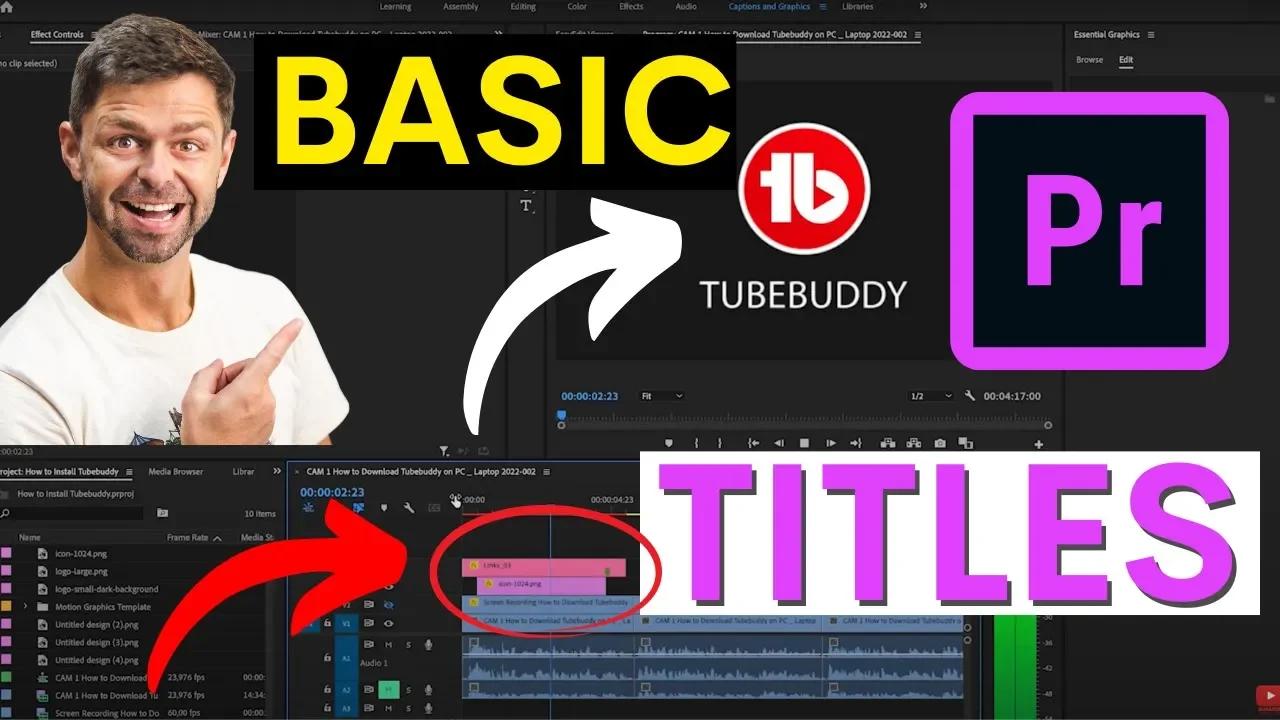 Adobe Premiere Pro CC 2022 Tutorial - Basic Titles for Beginners Full Screen