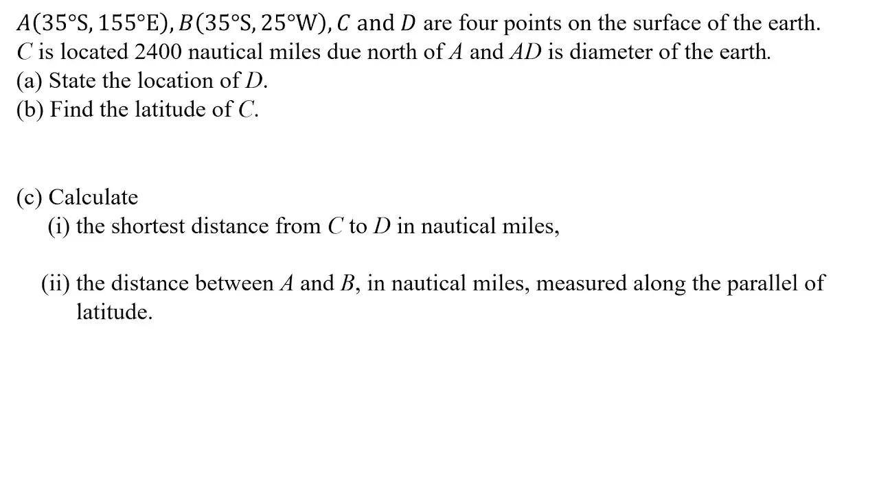 Earth as a Sphere - TOP Mathematics Form 5 - SPM Practice 9 - Paper 2 ...