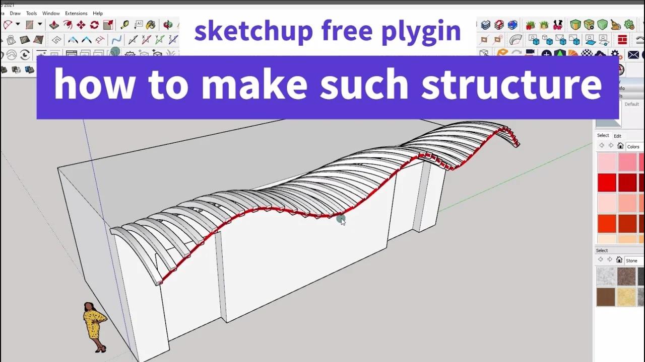 sketchup plugin tutorial / extrusion tool / make profile with rail in ...