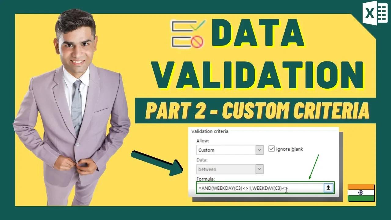 Learn Data Validation In Excel Part 2 Custom Criteria Reject Invalid Dates Hindi