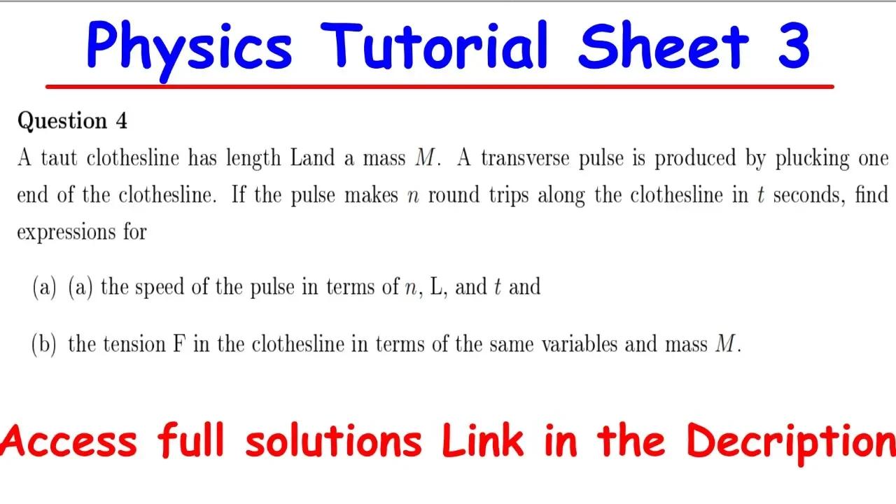 Phy 102 Tutorial sheet 3 Solutions