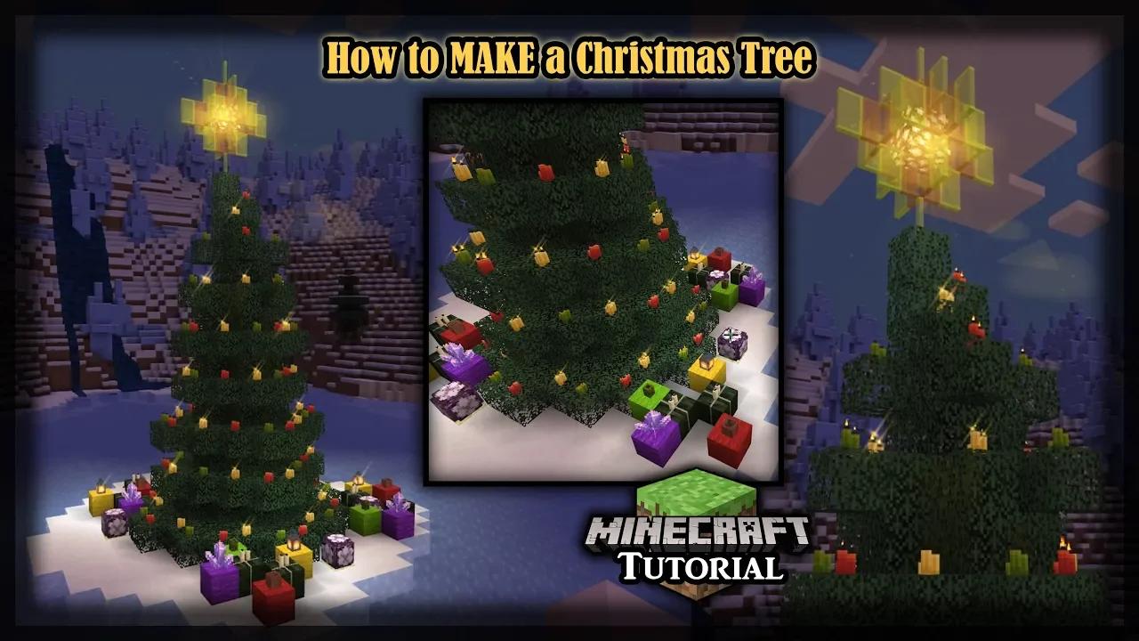 MINECRAFT Christmas Tree 🌲 Tutorial. How to Make a Christmas Tree in ...