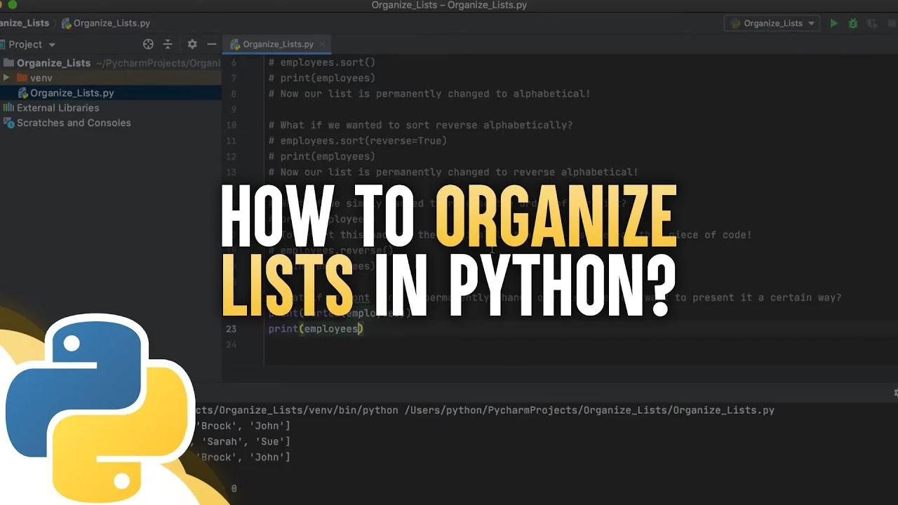 How To Organize Lists In Python 4891