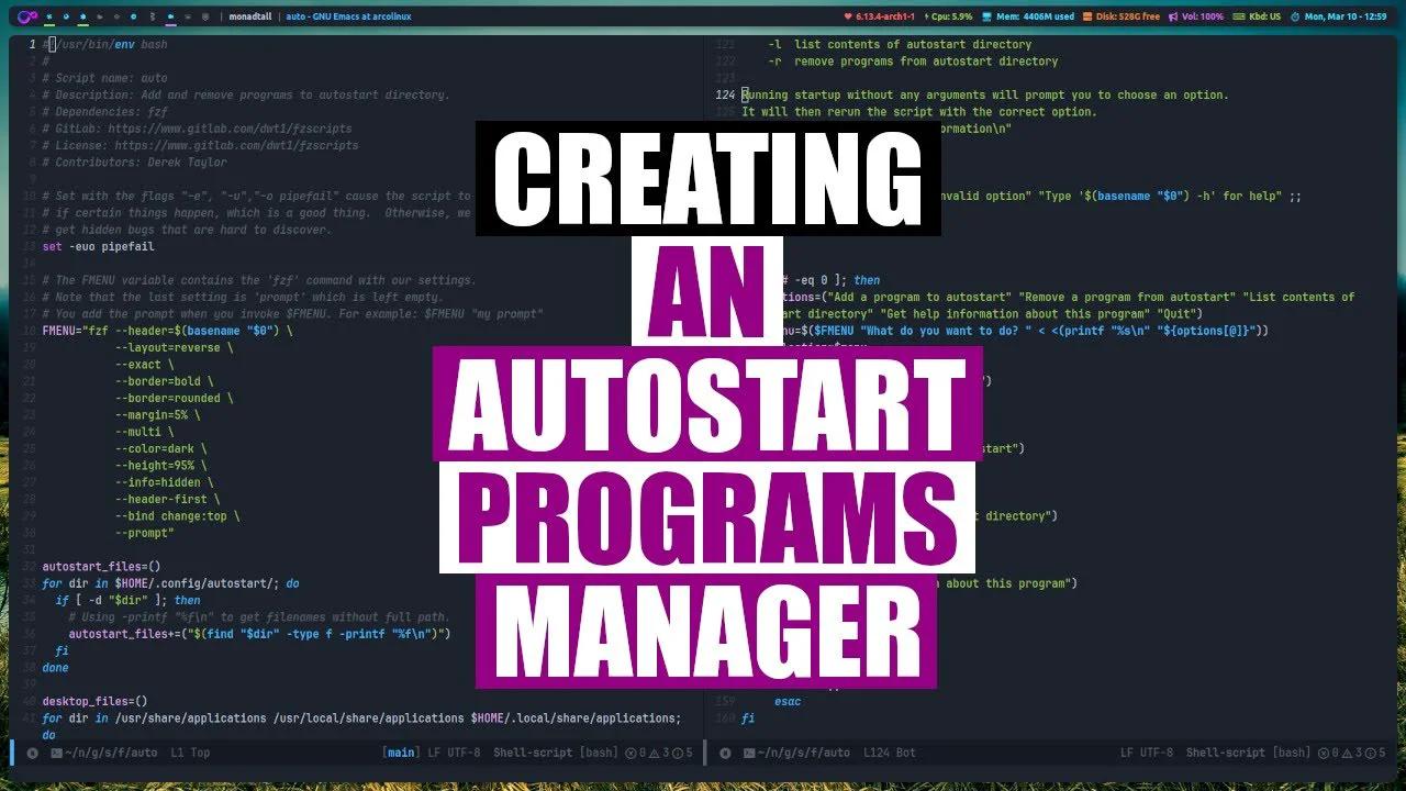 Using Bash Scripting To Create An Autostart Program Using Bash Scripting To Create An Autostart Program