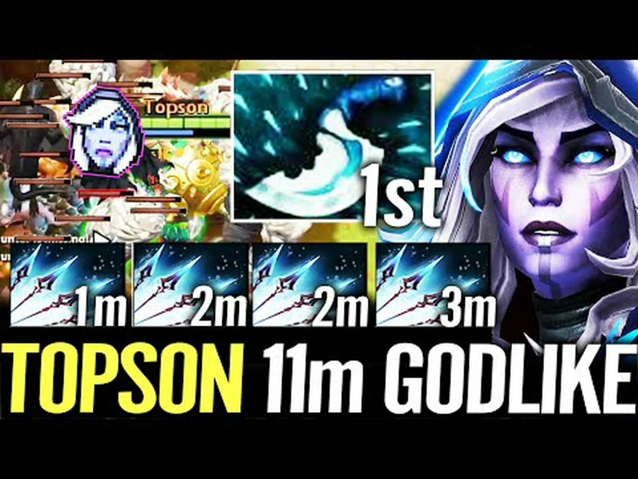 🔥 TOPSON Drow Ranger MID 11min GODLIKE — Blink 1st Item ULTRA KILL 100% ...