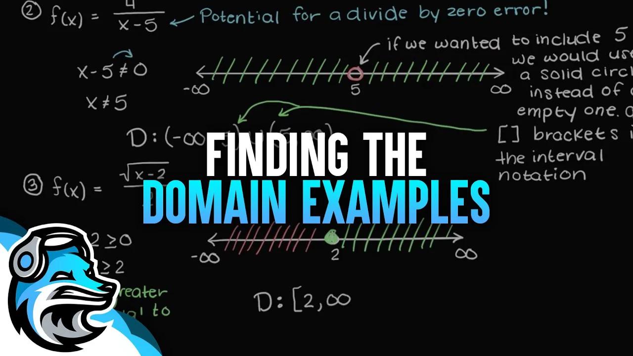 Finding The Domain Examples (Interval Notation)