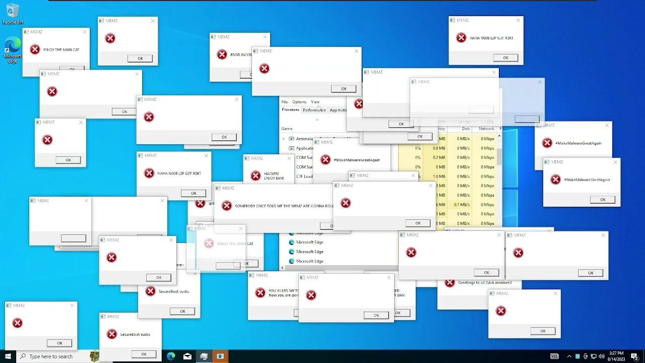 MEMZ Trojan Virus on Windows 10 22H2!
