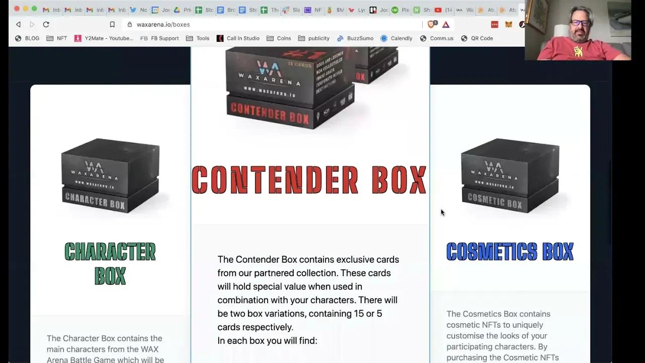 Opening a WAX Arena Contender Box
