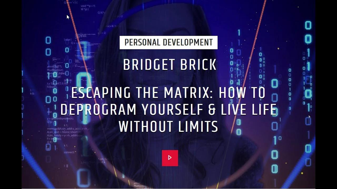 BRIDGET BRICK : ESCAPING THE MATRIX: HOW TO DEPROGRAM YOURSELF & LIVE ...