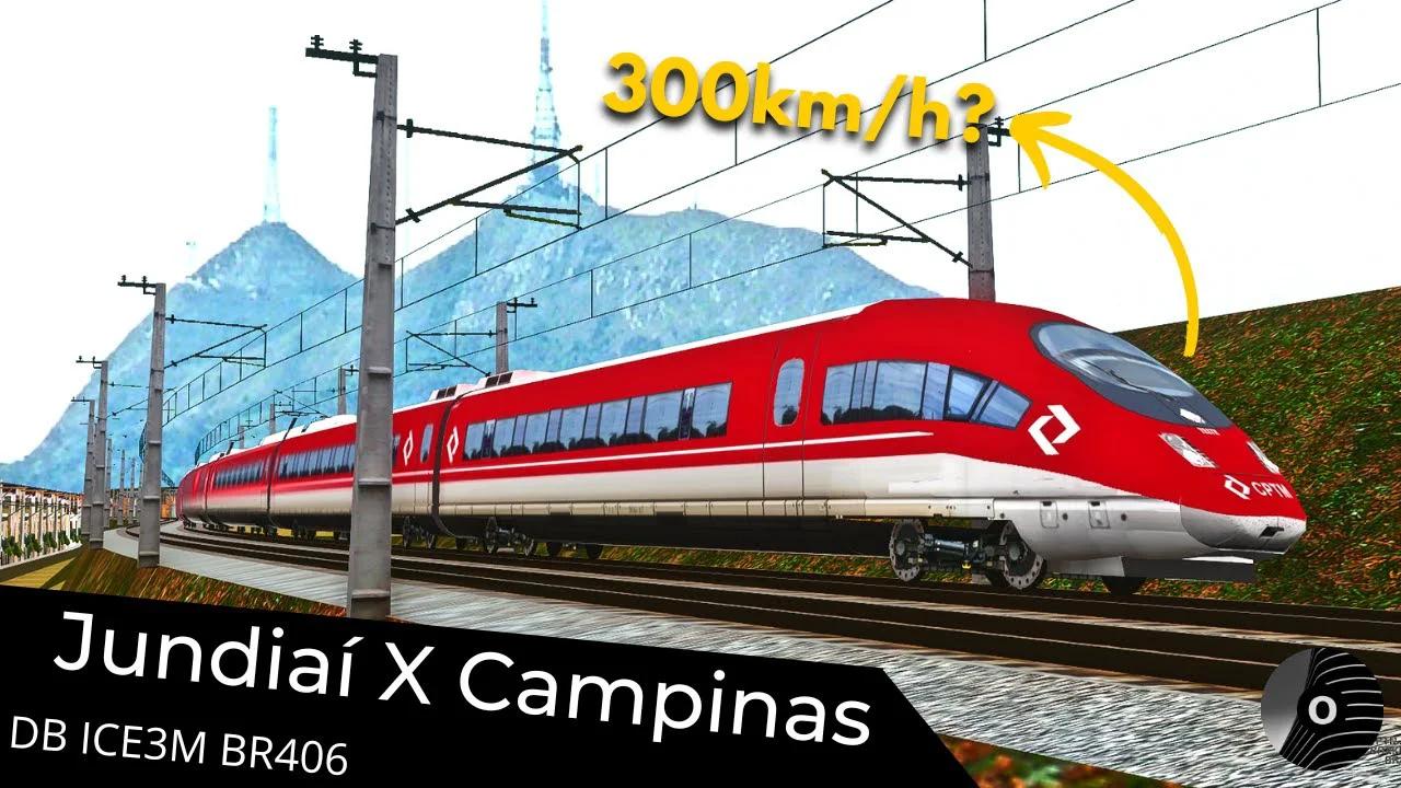 OpenBVE - 300km/h??? JUNDIAÍ x CAMPINAS com o TUE DB ICE3M BR406!