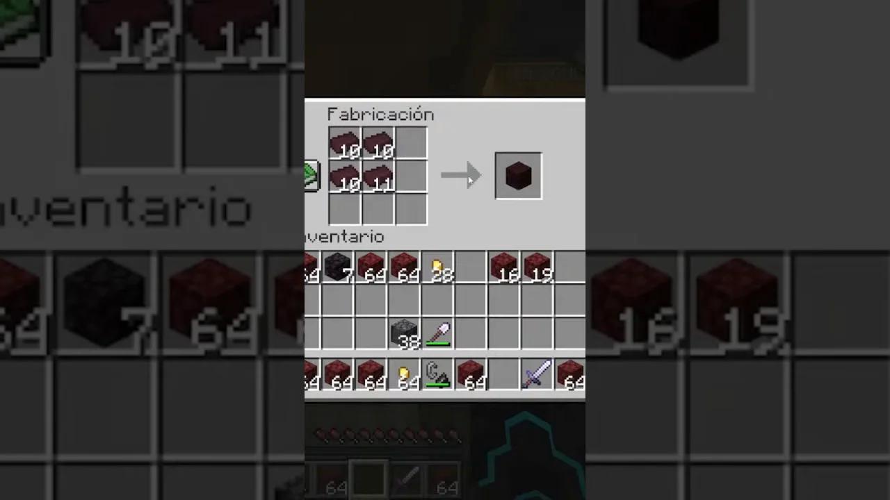 Como crear cubo de ladrillo del nether #shorts #minecraft #gabocraft