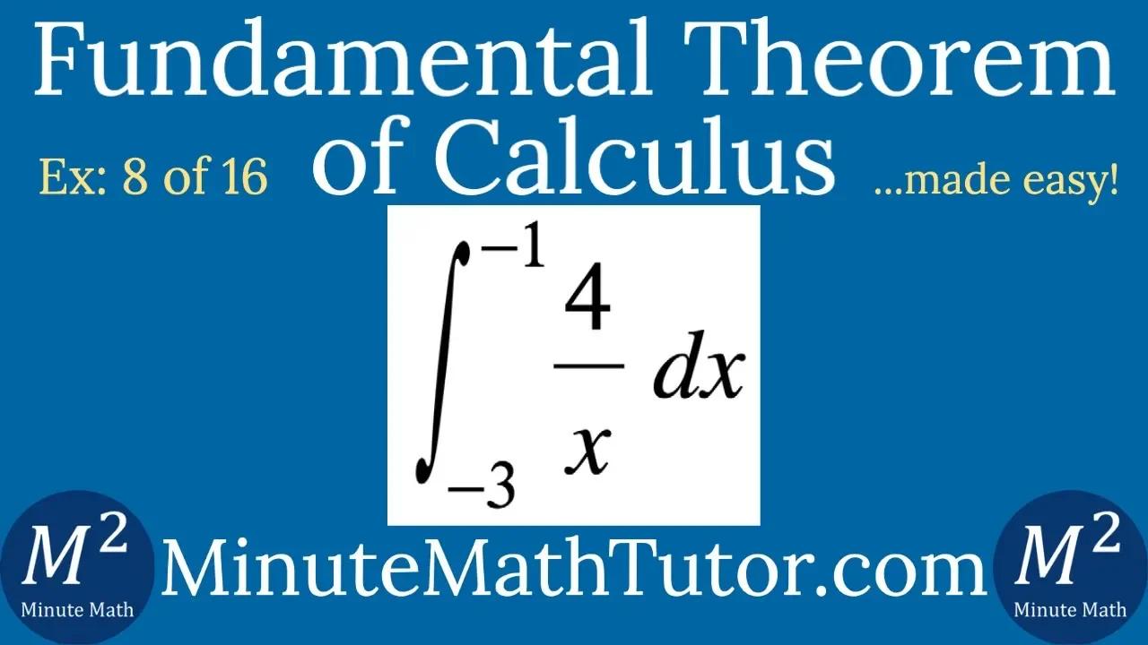 Fundamental Theorem of Calculus | Example 8 of 16 | Integral from -3 to ...