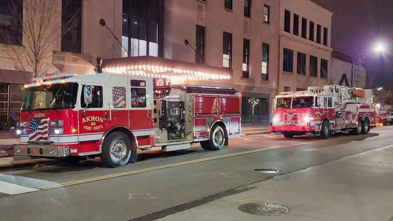 Akron Fire Department Station 4 Elevator Rescue Response - January 18 2023