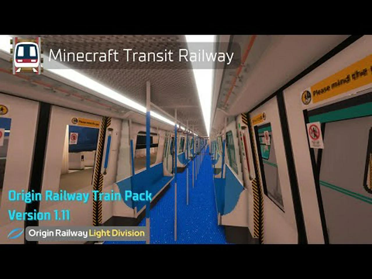 Minecraft Transit Railway - Origin Railway Train Pack v1.11