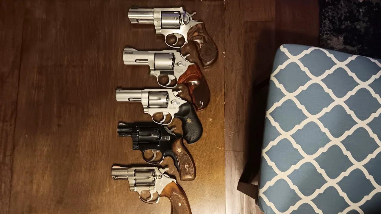 4 Revolvers 10 Yards Which Most Accurate Double Action? Big to Small ...
