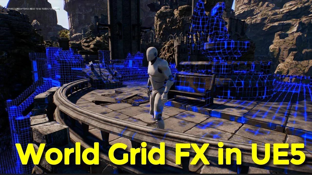 World Grid Effect with Post Process Material in UE5 | Download Project ...