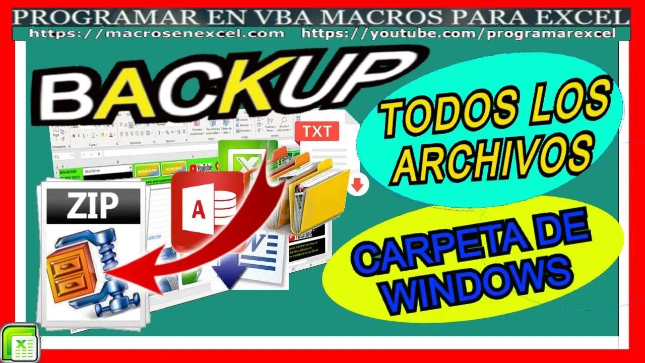 601 ️ Como Crear BACKUP de 🔥 TODOS los ARCHIVOS de Una CARPETA en un ARCHIVO ZIP con Excel VBA