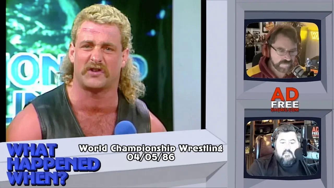 Tony Schiavone calls a Magnum TA promo from 04/05/1986