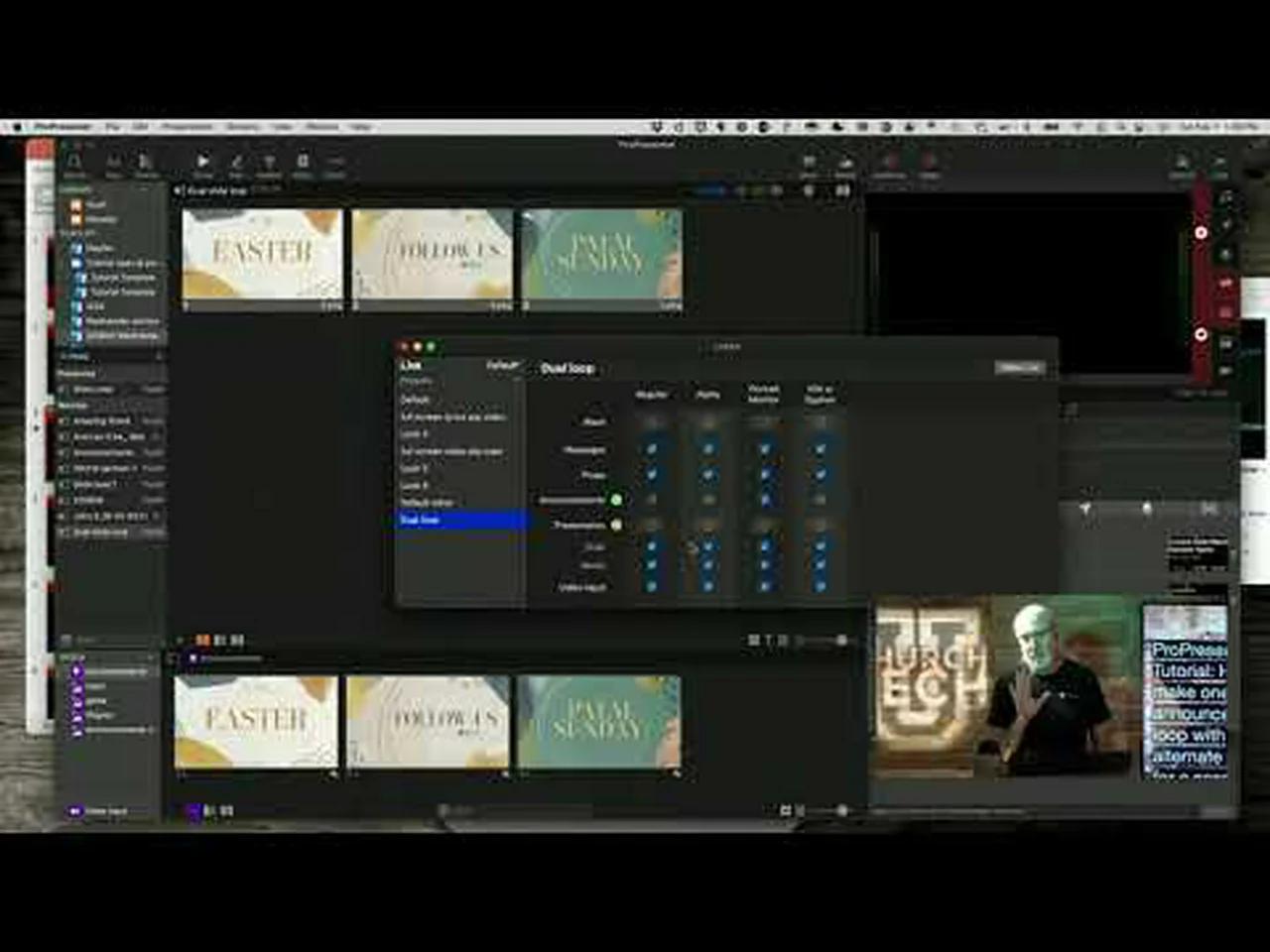 ProPresenter 7 Tutorial: How to make one slide loop with alternate slides for a second screen