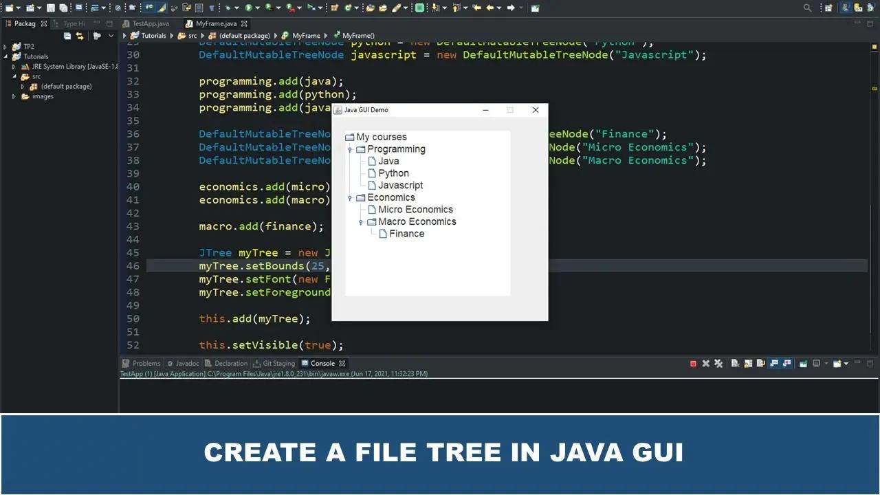 Java Gui Tutorial 53 Creating A Tree In Java Gui Using Jtree Class