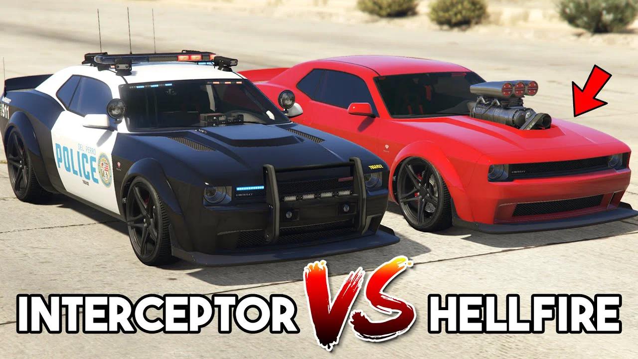 GTA 5 ONLINE - GAUNTLET INTERCEPTOR VS HELLFIRE (WHICH IS FASTEST?)