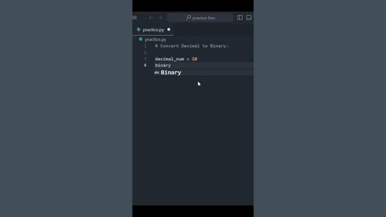 Convert Decimal To Binary Python Pythonprogramming Coding