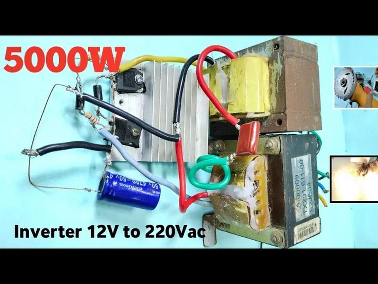 i make 5000W POWERFUL 12V to 220V inverter at home using Dual UPS ...