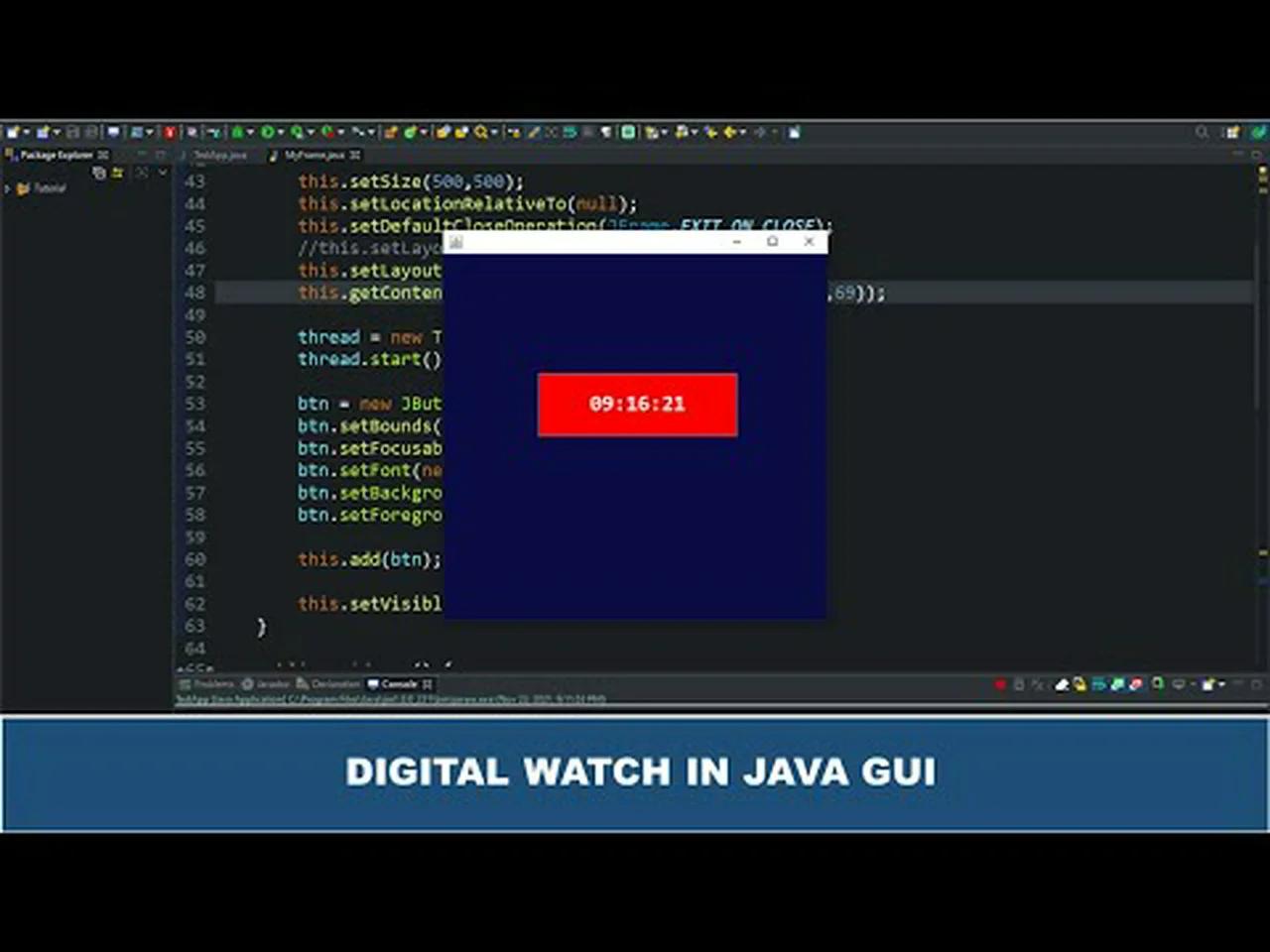 Java GUI Tutorial #70 - Digital Watch In Java GUI Swing