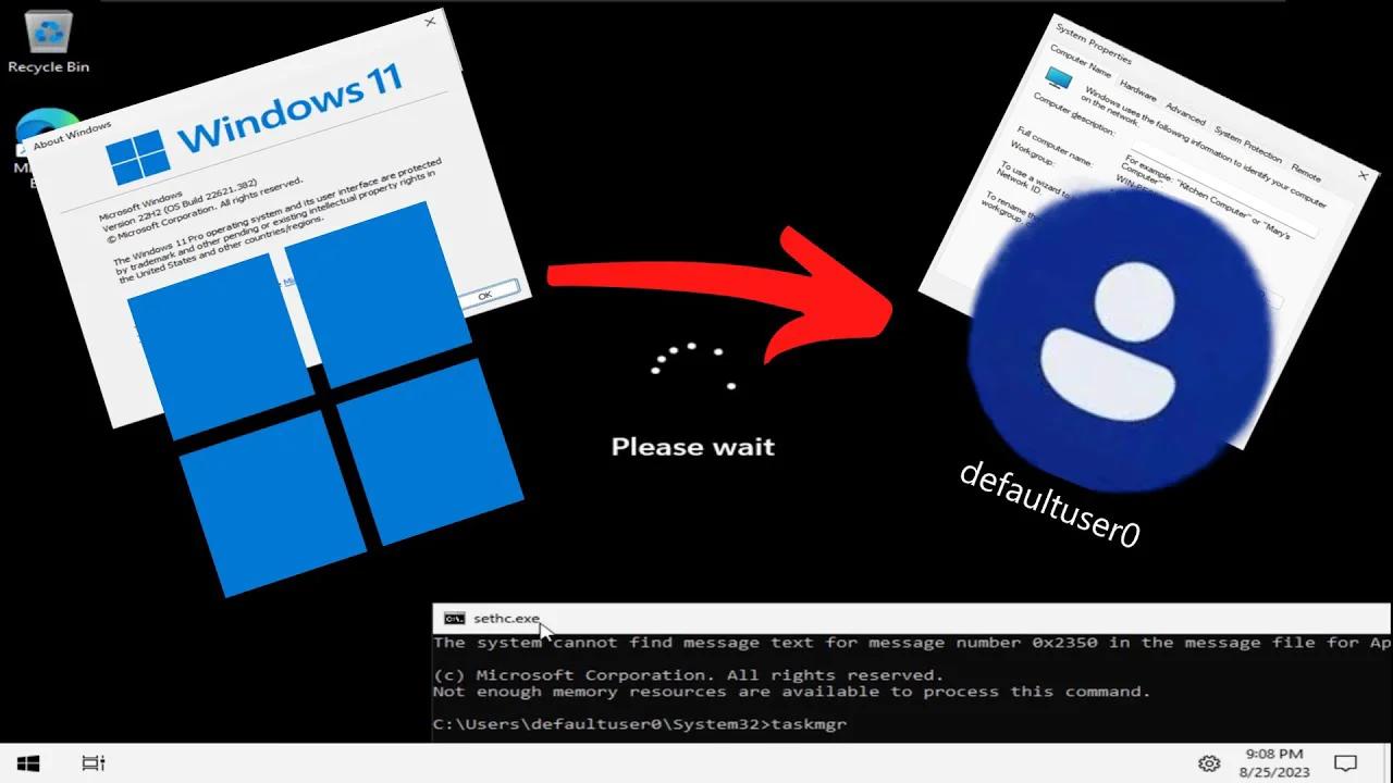 Installing Windows 11 to defaultuser0