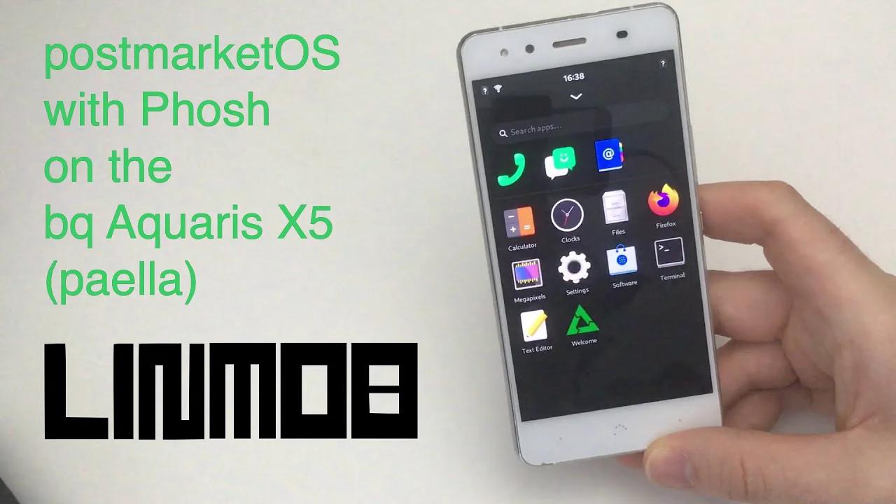 postmarketOS with Phosh on the bq Aquaris X5