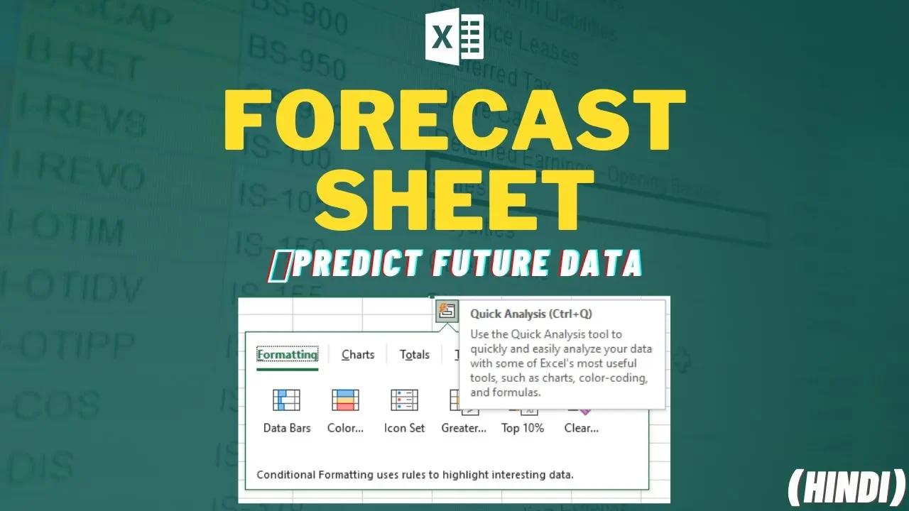 Forecast Sheet In Excel | Predict Future Data In Excel (Hindi)